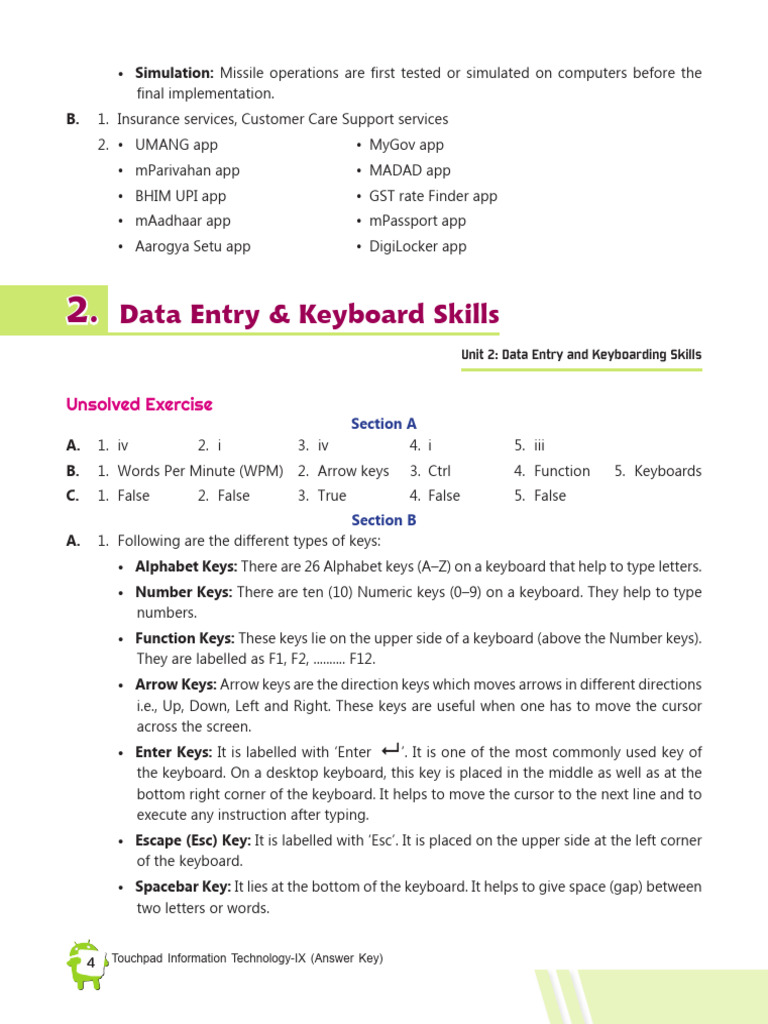 Rapid Typing Answer Key | PDF | Computer Keyboard | Text
