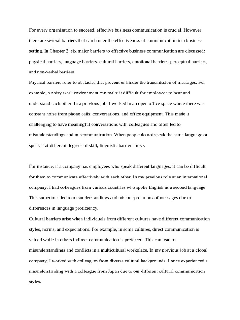 written assignment unit 2. | PDF | Nonverbal Communication | Communication