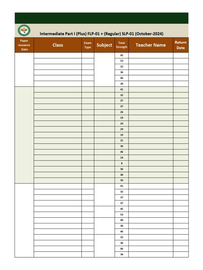 Paper Issuance Performa Part I FLP 01 (Plus) + SLP 01 (Regular) | PDF