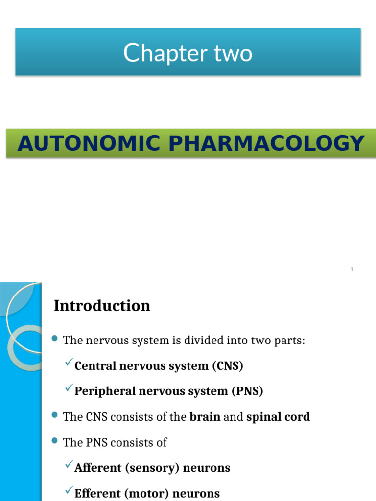 ANS Pharmacology (1) | PDF | Acetylcholine | Autonomic Nervous System