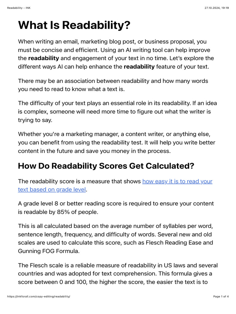 Readability - INK | PDF | Cognition | Communication