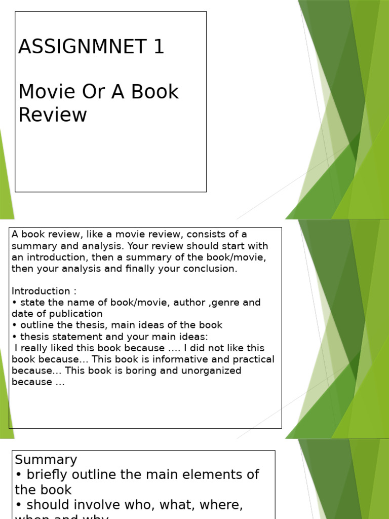Book and Movie Review Guide | PDF | Language Arts & Discipline | Self ...