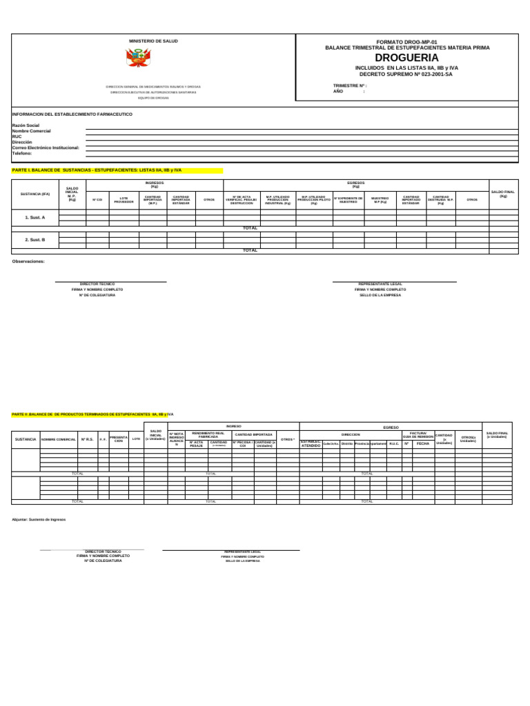 Formato Drogueria Estupefaciente | PDF