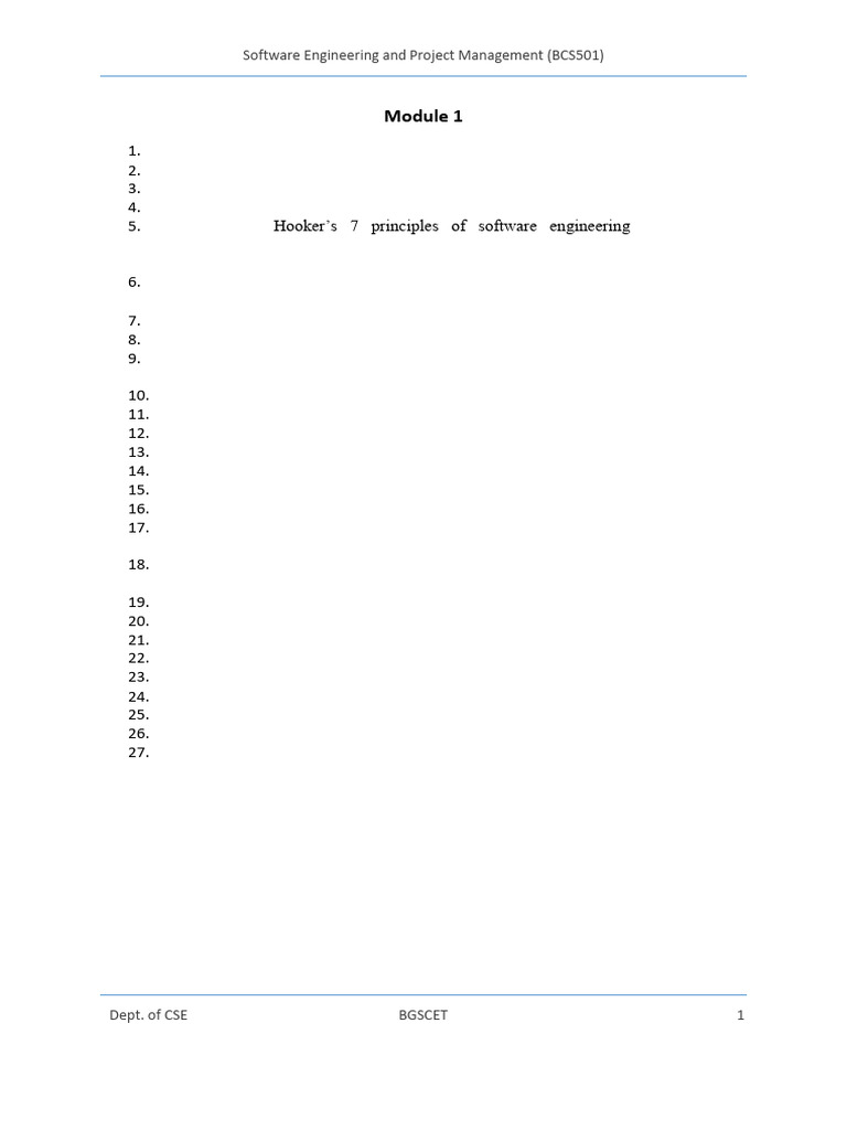BCS501 Software Engineering Question Bank | PDF
