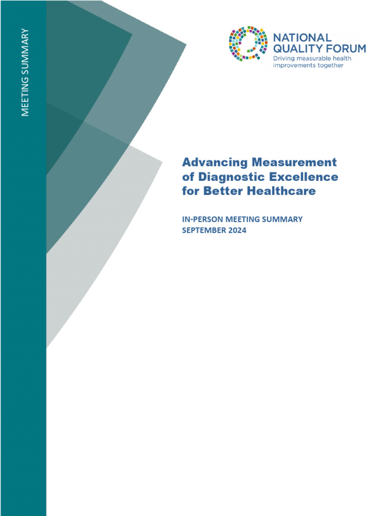 (NQF) Diagnostic Excellence Committee In-Person Meeting Summary | PDF ...