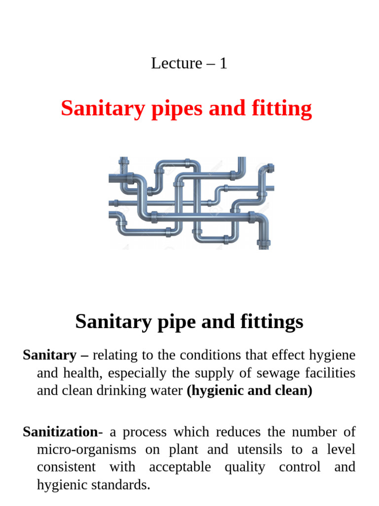 Lecture -1 Sanitary Pipes | PDF | Pipe (Fluid Conveyance) | Steel