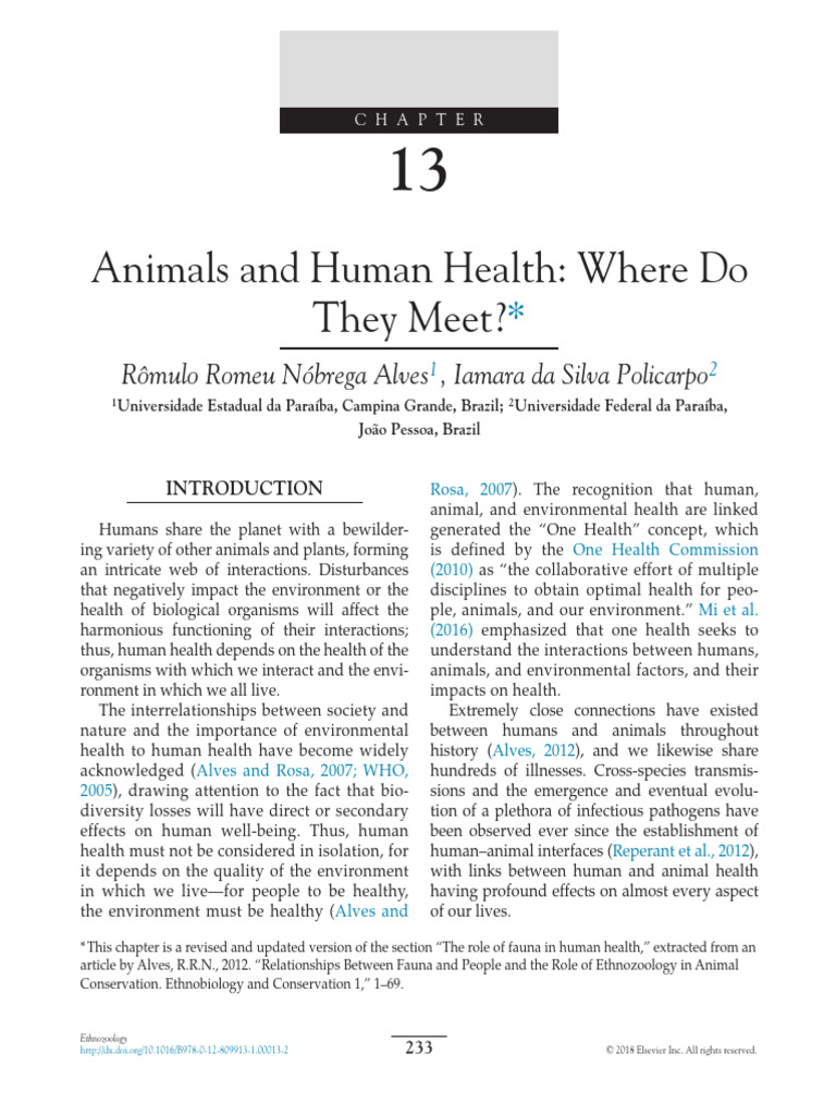 BIOP-4 Animals and Human Health - Where Do They Meet | PDF | Medicine | Clinical Medicine