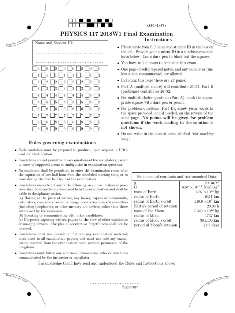 2018 Final Exam | PDF | Angular Momentum | Friction