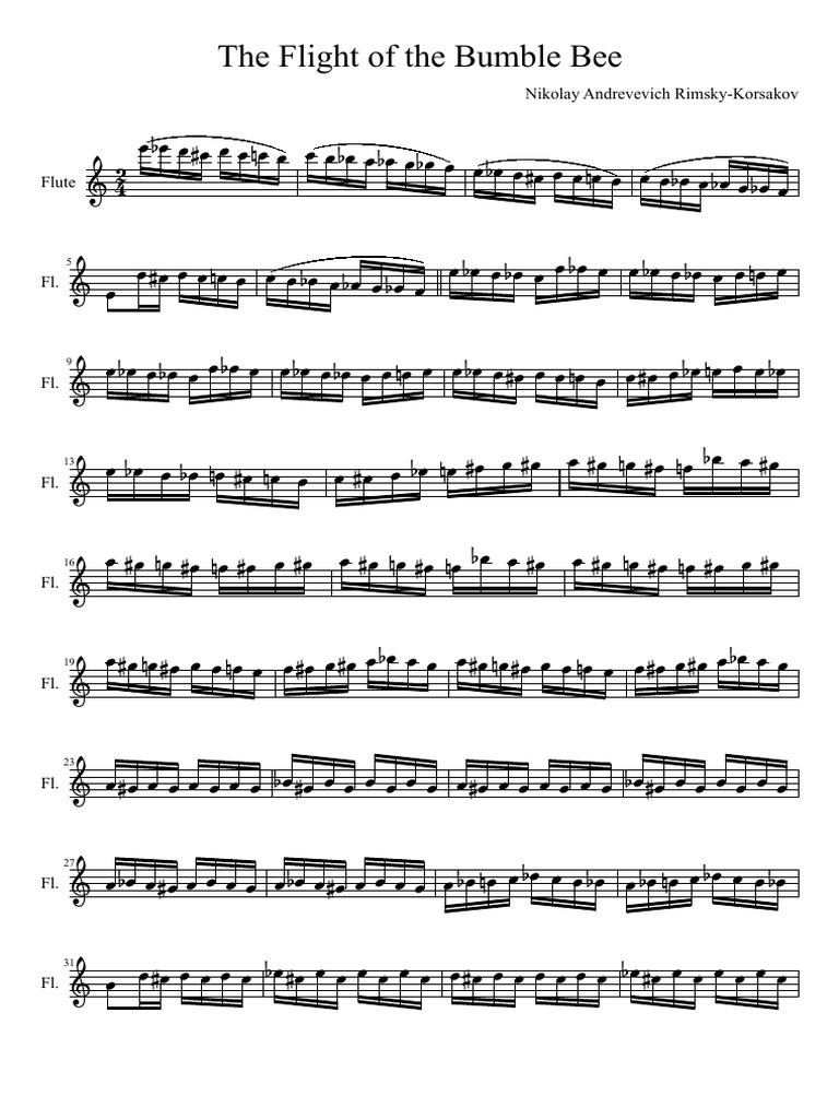 The Flight of The Bumble Bee Arr. For Flute | PDF