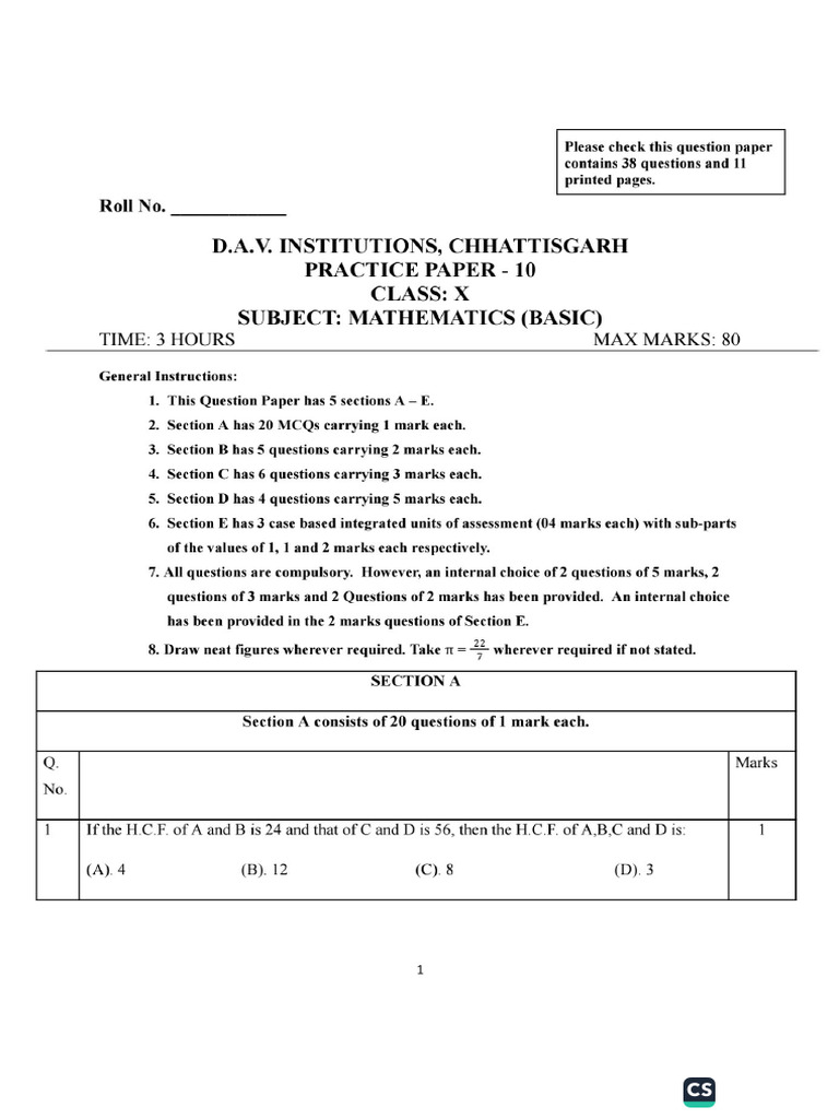 TJ4 Maths B 10 | PDF