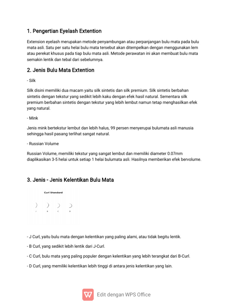 Modul Kursus Eyelash Extention | PDF
