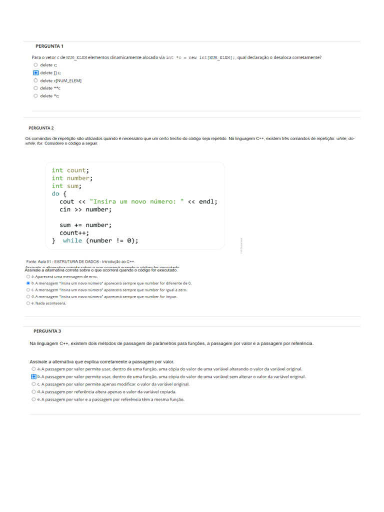 Estruturas de Dados - Semana 1 - Atividade Avaliativa | PDF