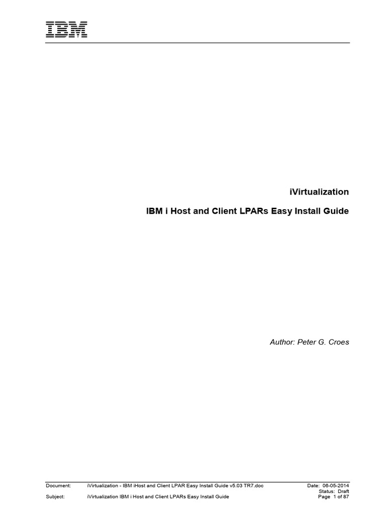 IVirtualization - IBM IHost and Client LPAR Easy Install Guide v5.03 ...
