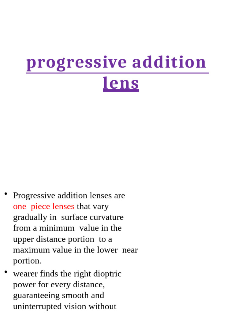 Progressive Addition Lenses | PDF | Ophthalmology | Lenses