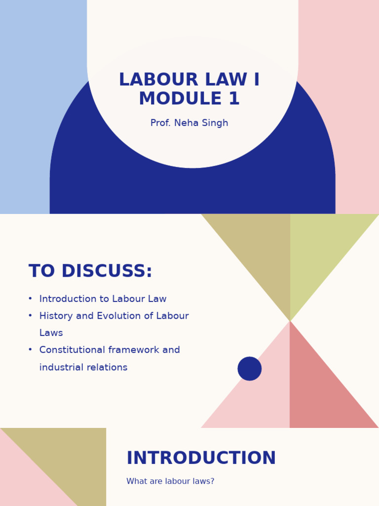 Introduction To Labour Laws | PDF | Labour Law | Employment