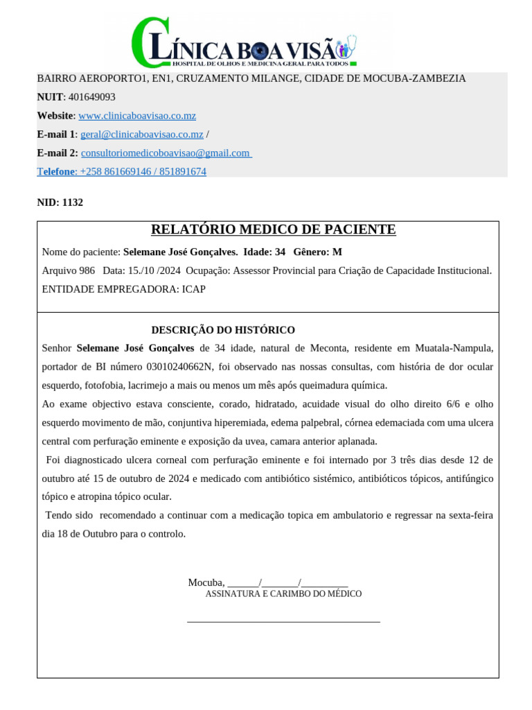 RELATORIO MEDICO | PDF