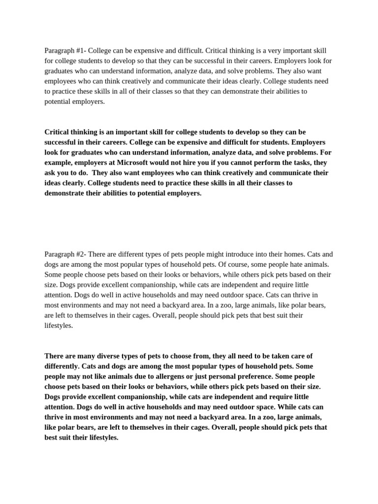 Unity and Coherence Practice | PDF | Career & Growth