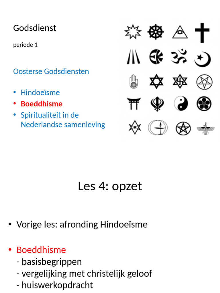 2020-2021 Oosterse Godsdiensten H5 (Les 4) Boeddhisme 1 (Versie ELO) | PDF