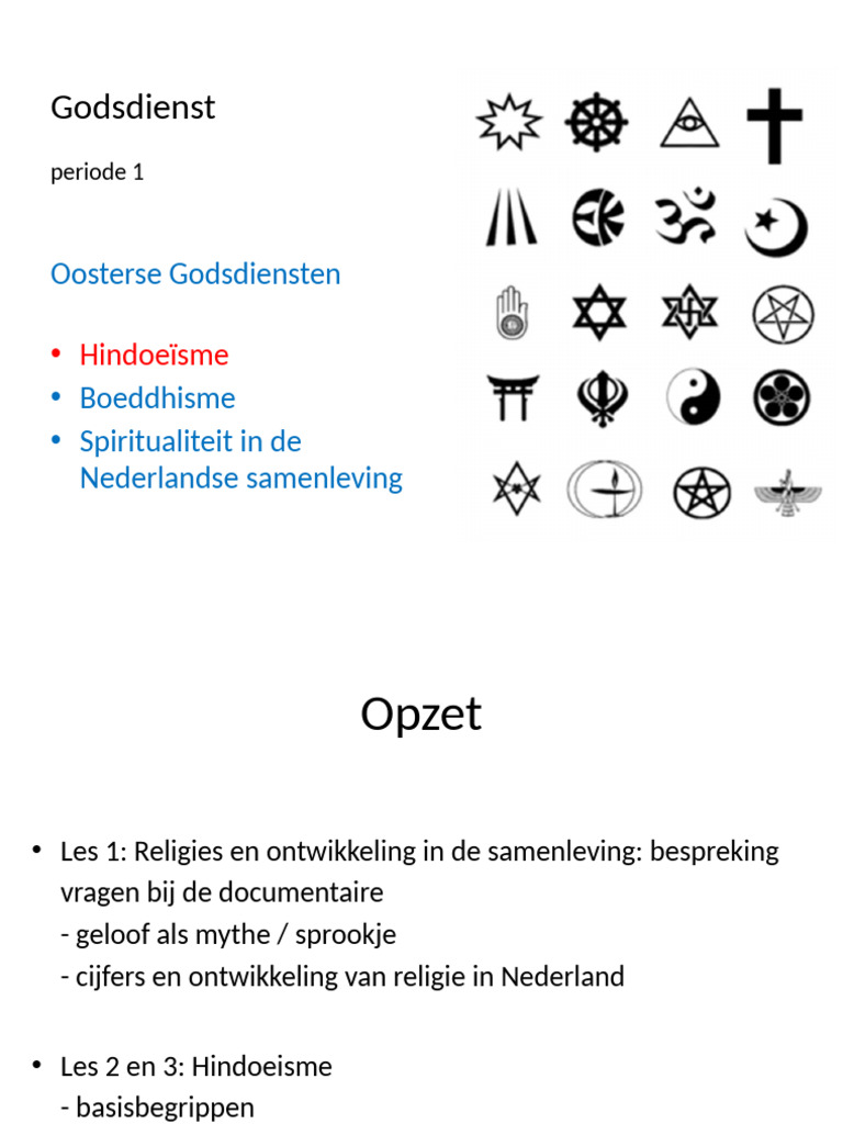 2020-2021 Oosterse Godsdiensten H5 (Les 2 en 3) Hindoeïsme (Versie ELO ...