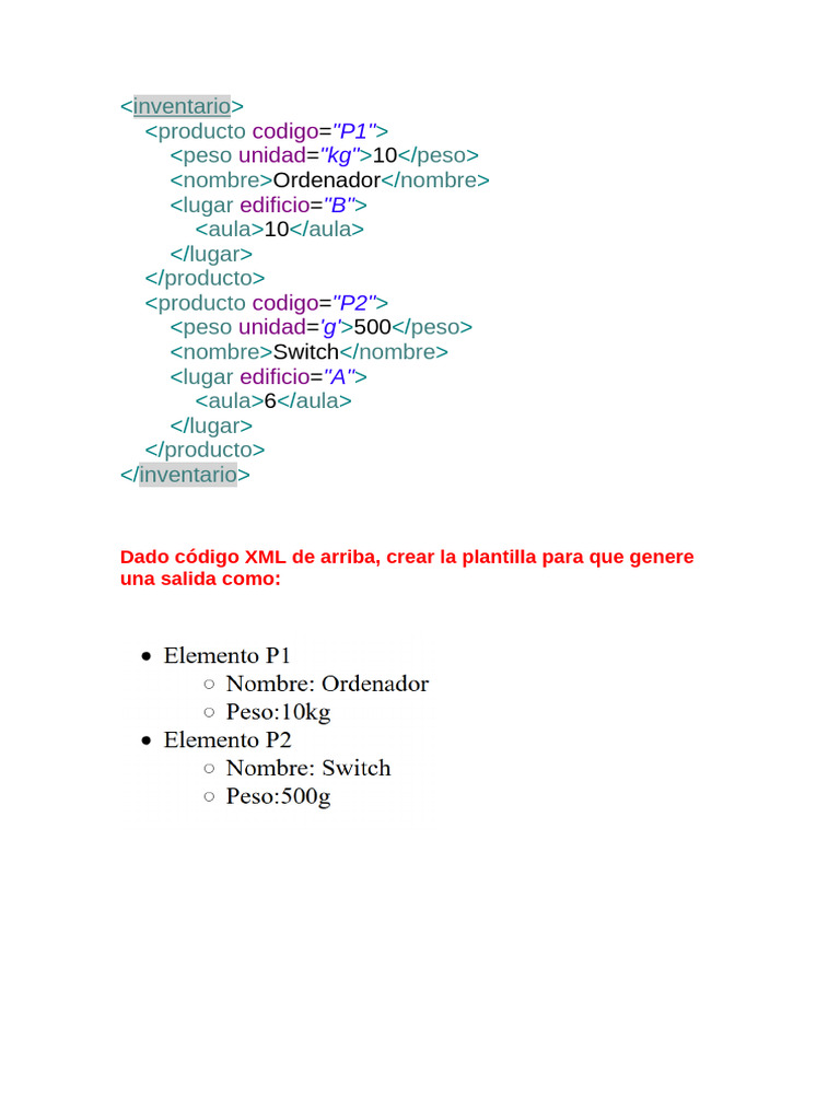 Ejercicio 1 XSLT | PDF Ejercicio 1 XSLT | PDF