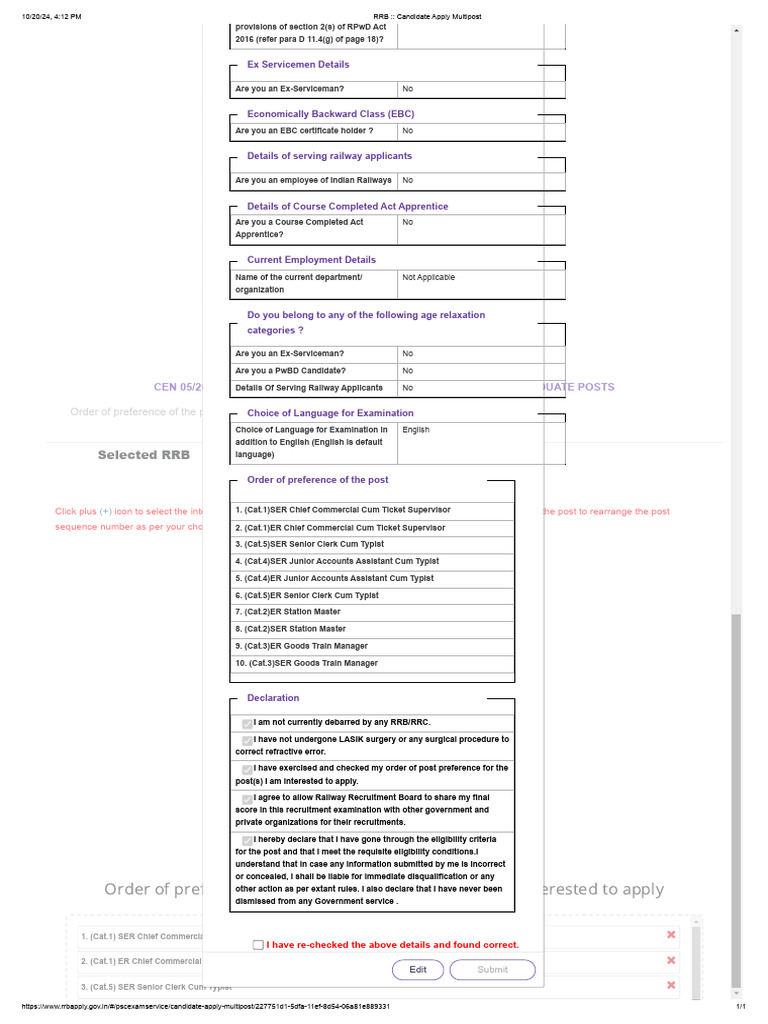 RRB - Candidate Apply Multipost | PDF | Justice | Crime & Violence