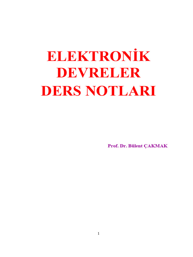 Elektronik Devreler Ders NotlarÄ | PDF