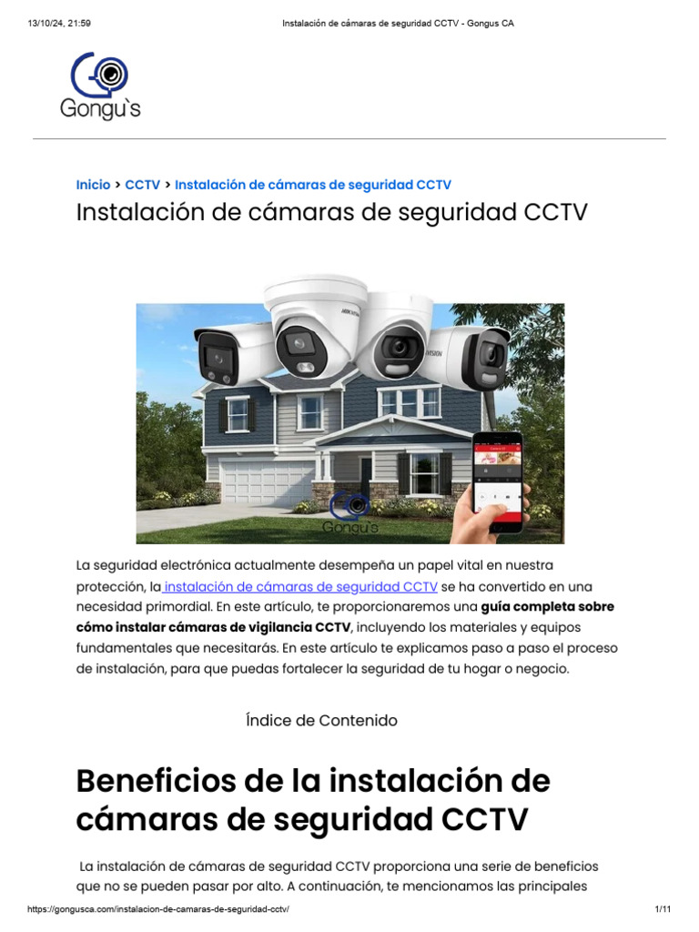 Instalación de Cámaras de Seguridad CCTV - Gongus CA | PDF | Circuito ...