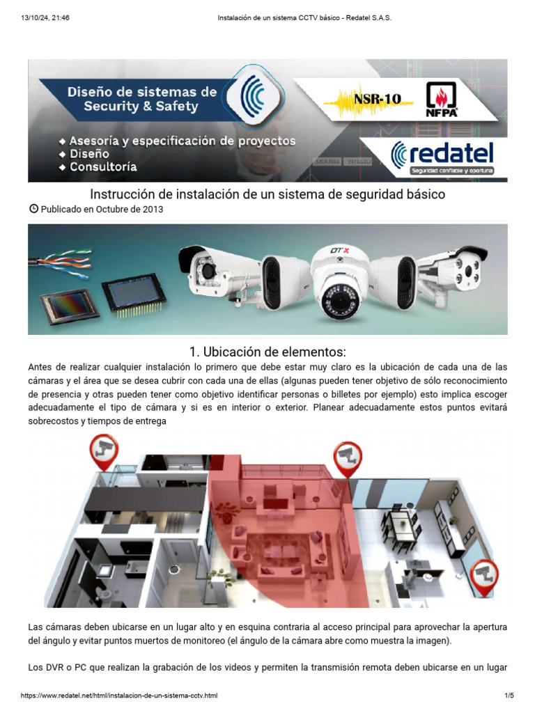 Instalación de Un Sistema CCTV Básico - Redatel S.A.S | PDF | Circuito cerrado de televisión ...