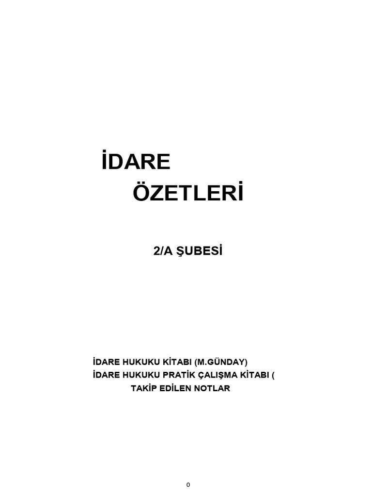 İdare Hukuku Özetleri: 2/A Şubesi | PDF