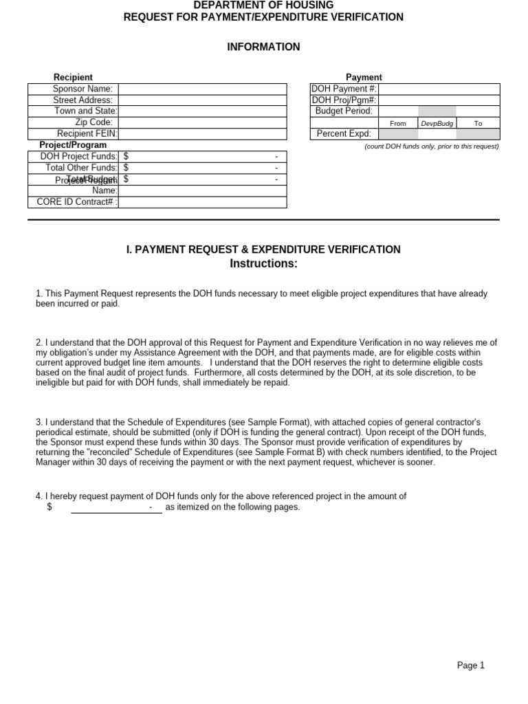 Payment Request Form Doh 09082017 X Ls X | PDF | Payments | Expense