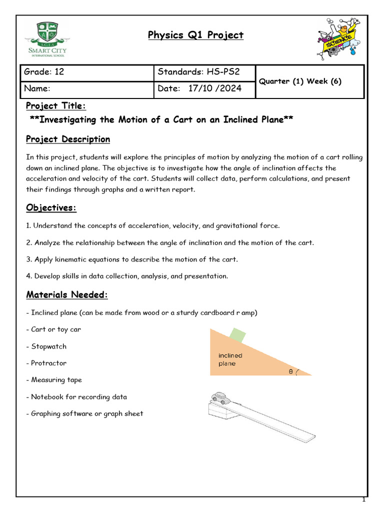 Q1 Physics Project Description 1353210182024124823 | PDF | Velocity | Acceleration