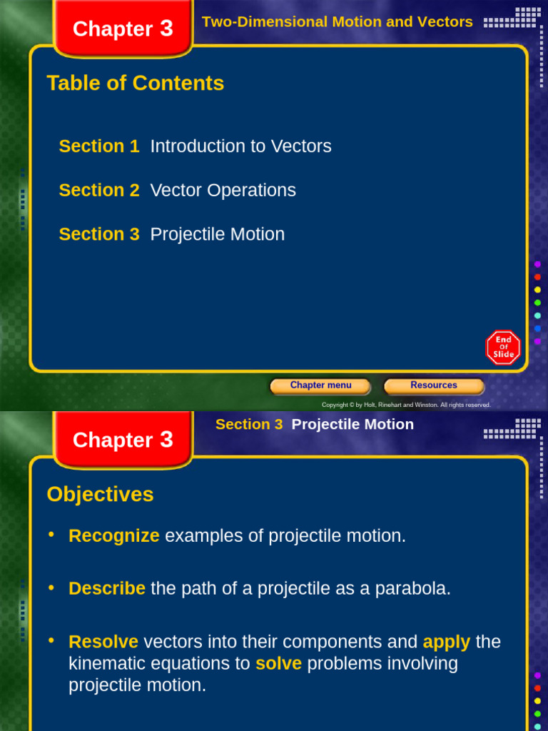 CH3 Section 3 Projectile Motion 135321013202423620 | PDF | Classical ...