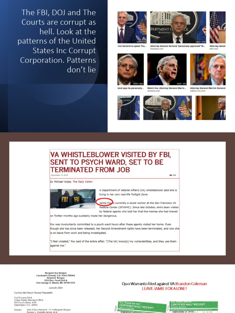 The FBI, DOJ and The Courts Are Corrupt As Hell. Look at The Patterns ...