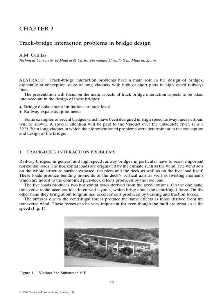 Track-Bridge Interaction On High-Speed Railways Chapter 3 | PDF | Force ...