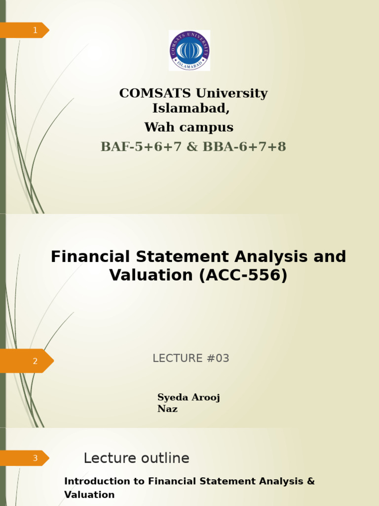 FSA Lec 03 | PDF | Financial Statement Analysis | Equity (Finance)