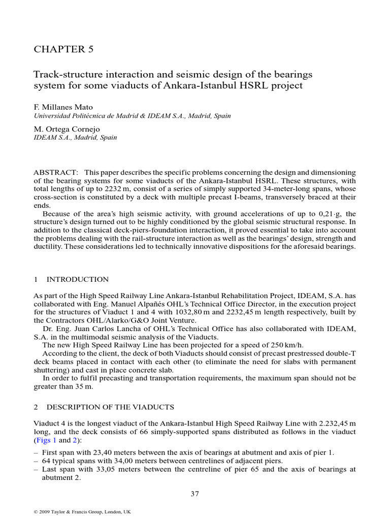 Track-Bridge Interaction on High-Speed Railways Chapter 5 | PDF | Force | Beam (Structure)