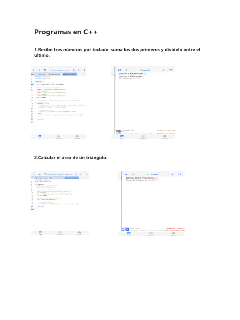 Practica 02 Programas en C | PDF | Juegos y actividades | Métodos y materiales de enseñanza