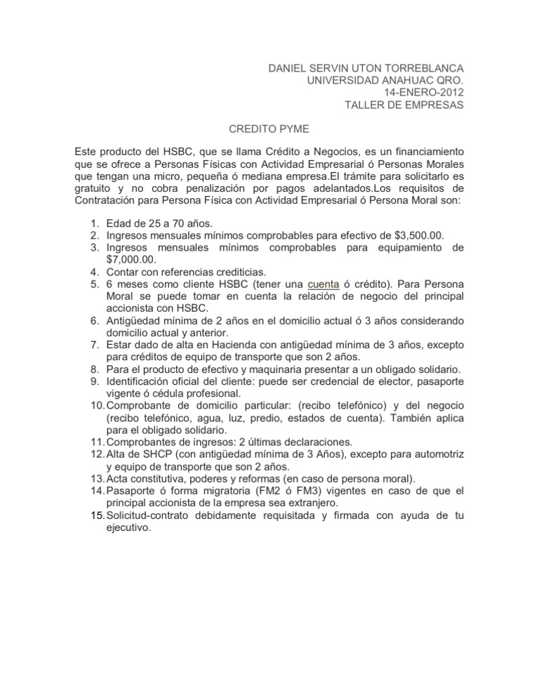 Credito Pyme-Dsu | PDF