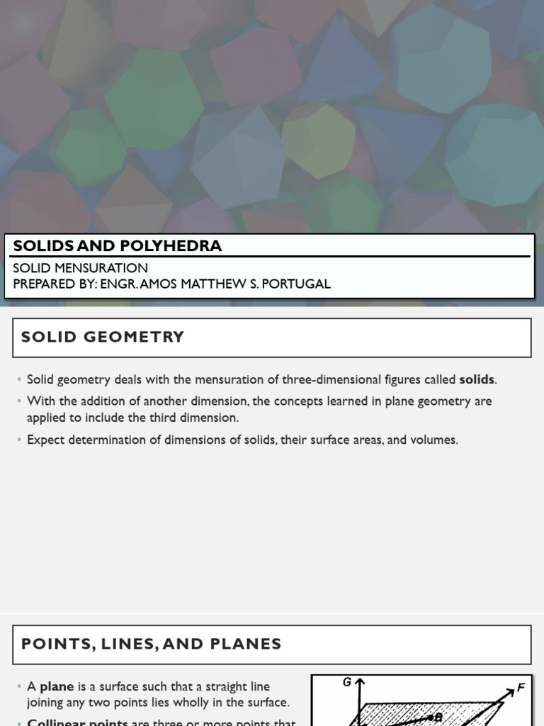 Solids and Polyhedra | PDF | Area | Line (Geometry)
