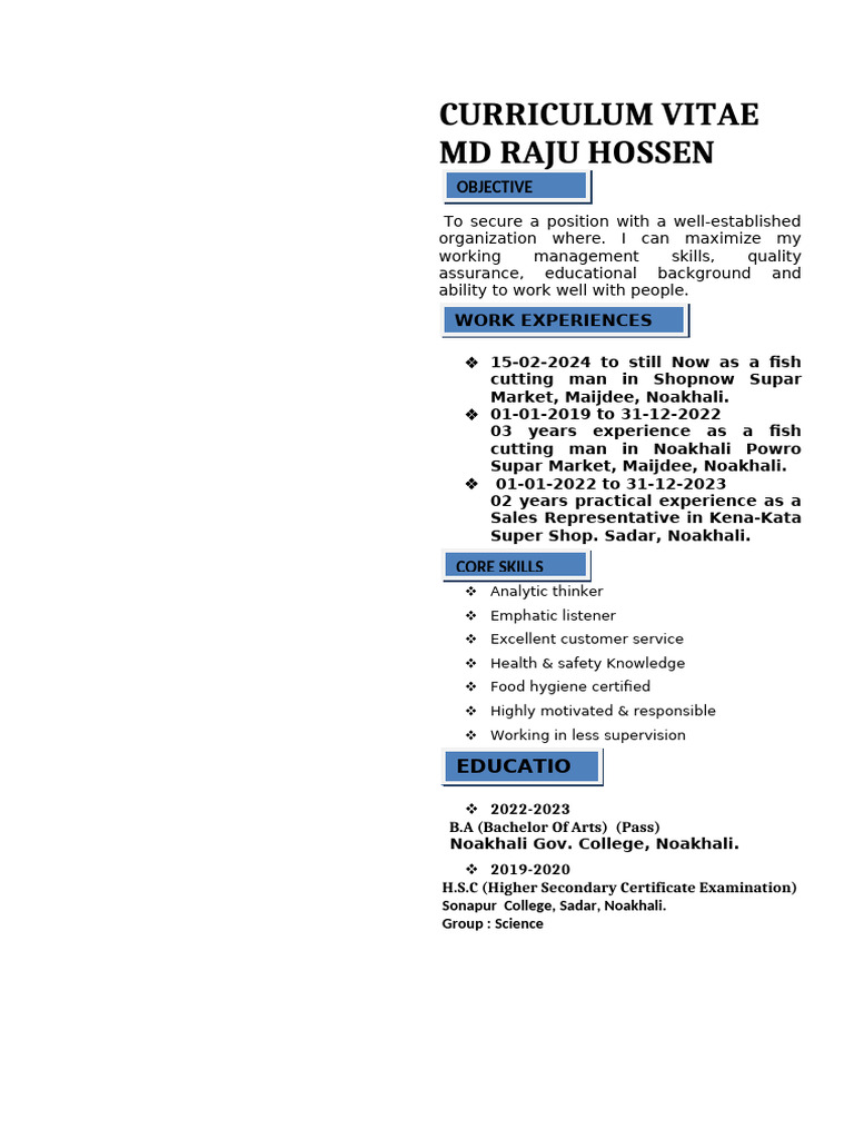 new cv for raju | PDF