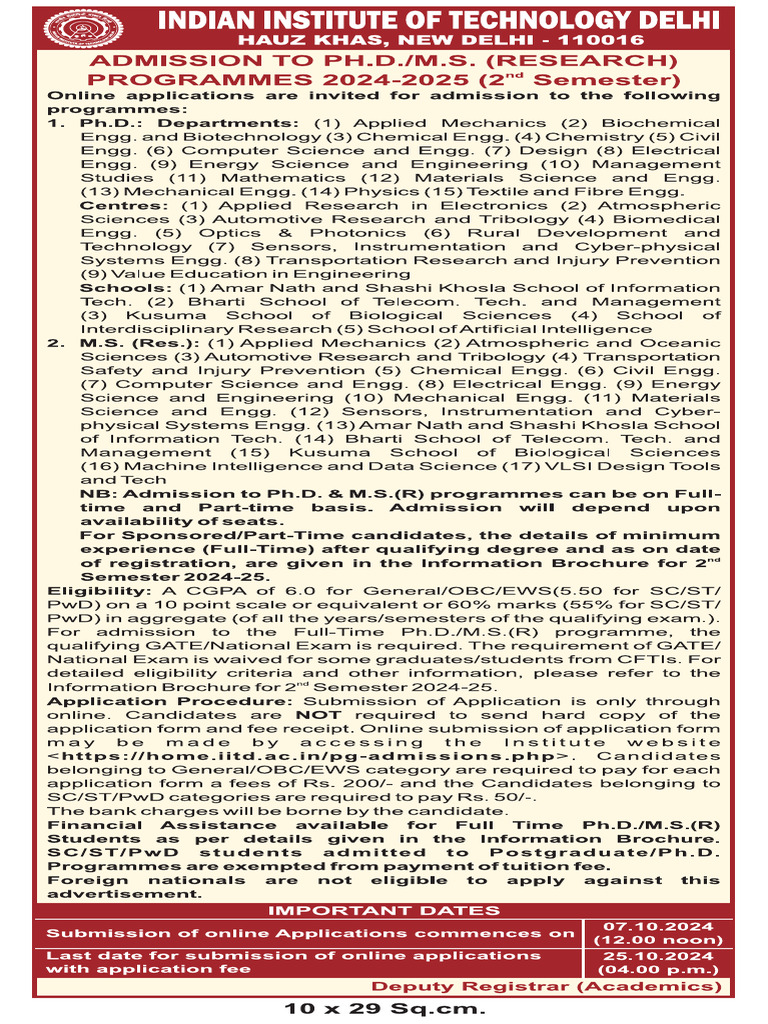 IITD 10x29 English | PDF