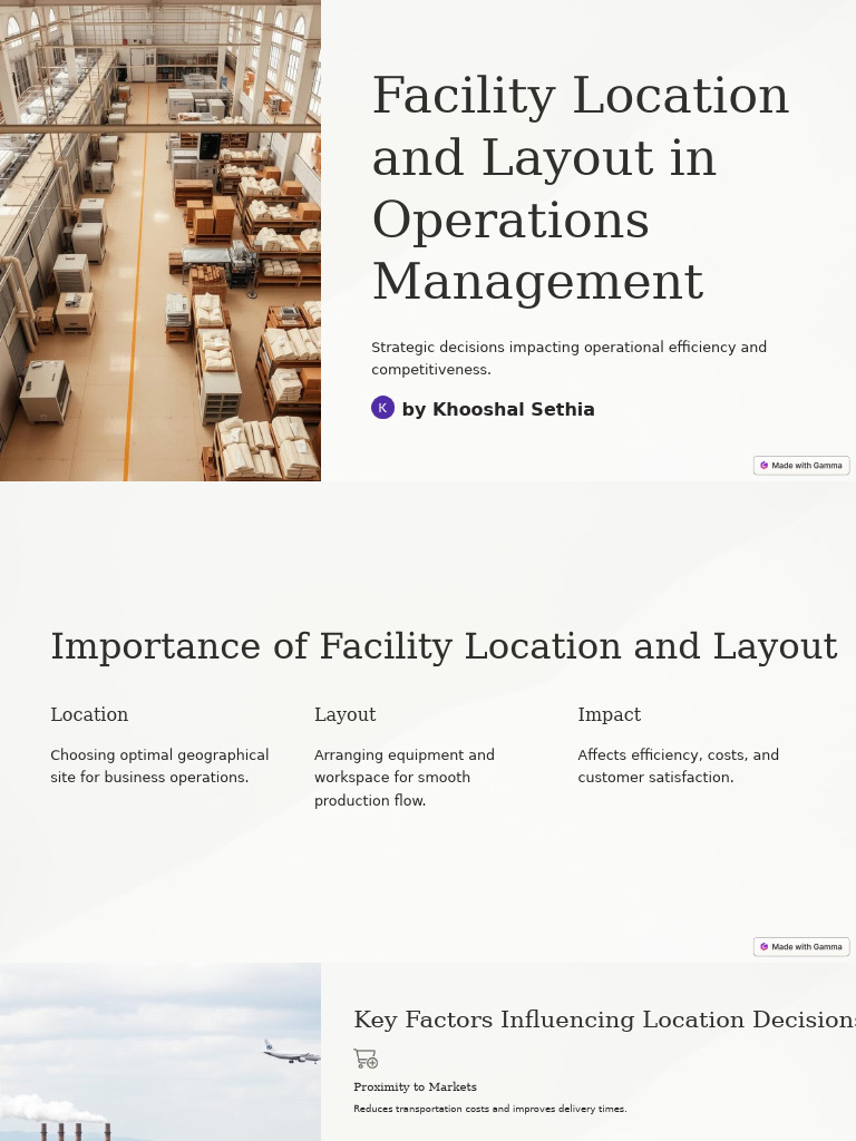 Facility Location and Layout in Operations Management | PDF | Labour Economics | Transport