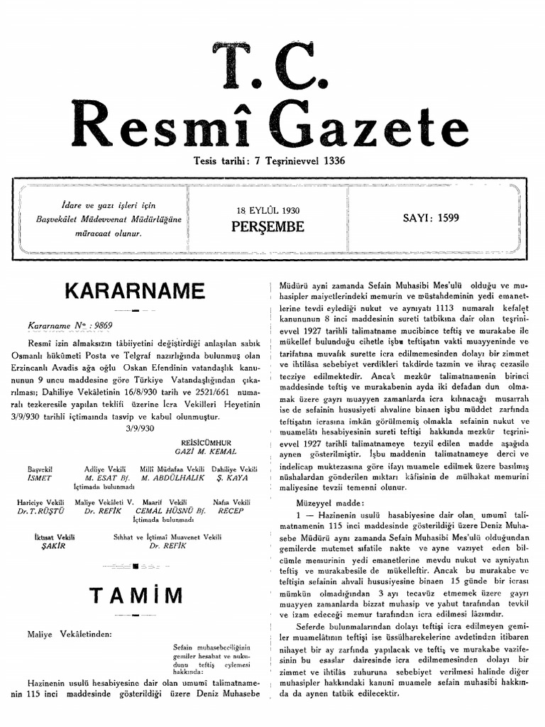 Resmî Gazete: Kararname | PDF