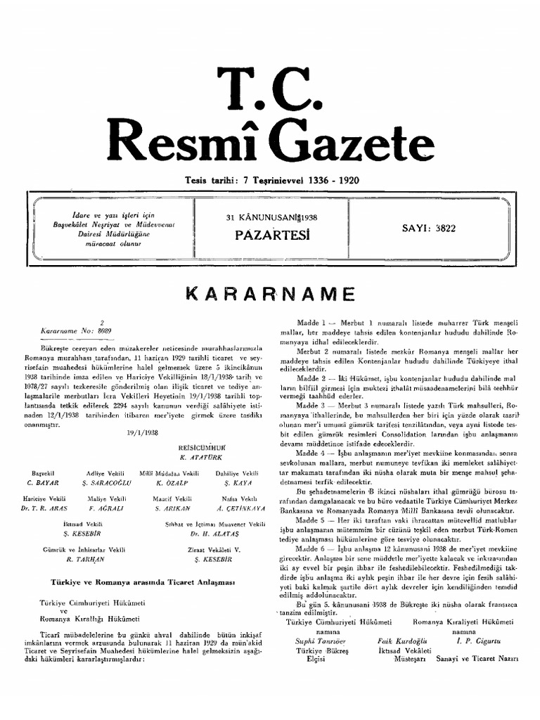 Re T.C. Smı Gazete: Kararname | PDF