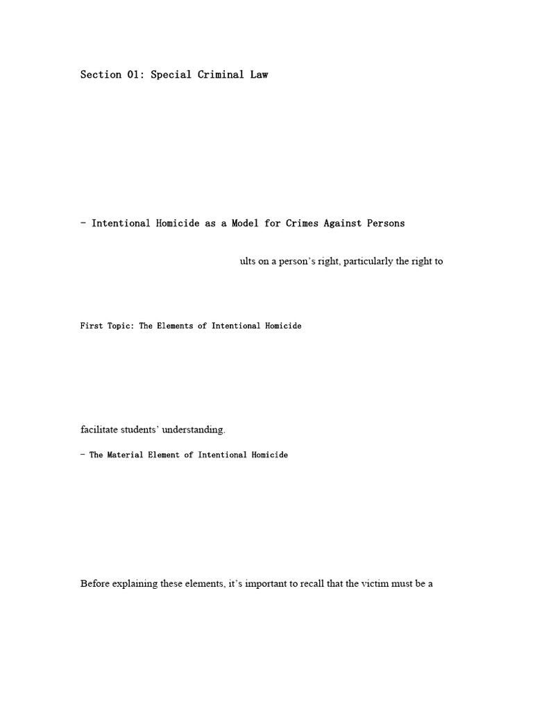 Section 01 special criminal law | PDF | Murder | Crimes