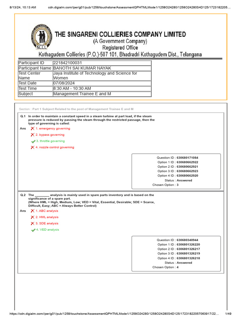 SCCL KEYPaper | PDF | Electromagnetism | Physical Quantities
