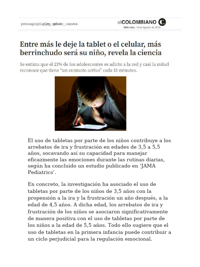 Noticia Infantil y Pedagogica N°1 | PDF | Aprendizaje | Autorregulación ...