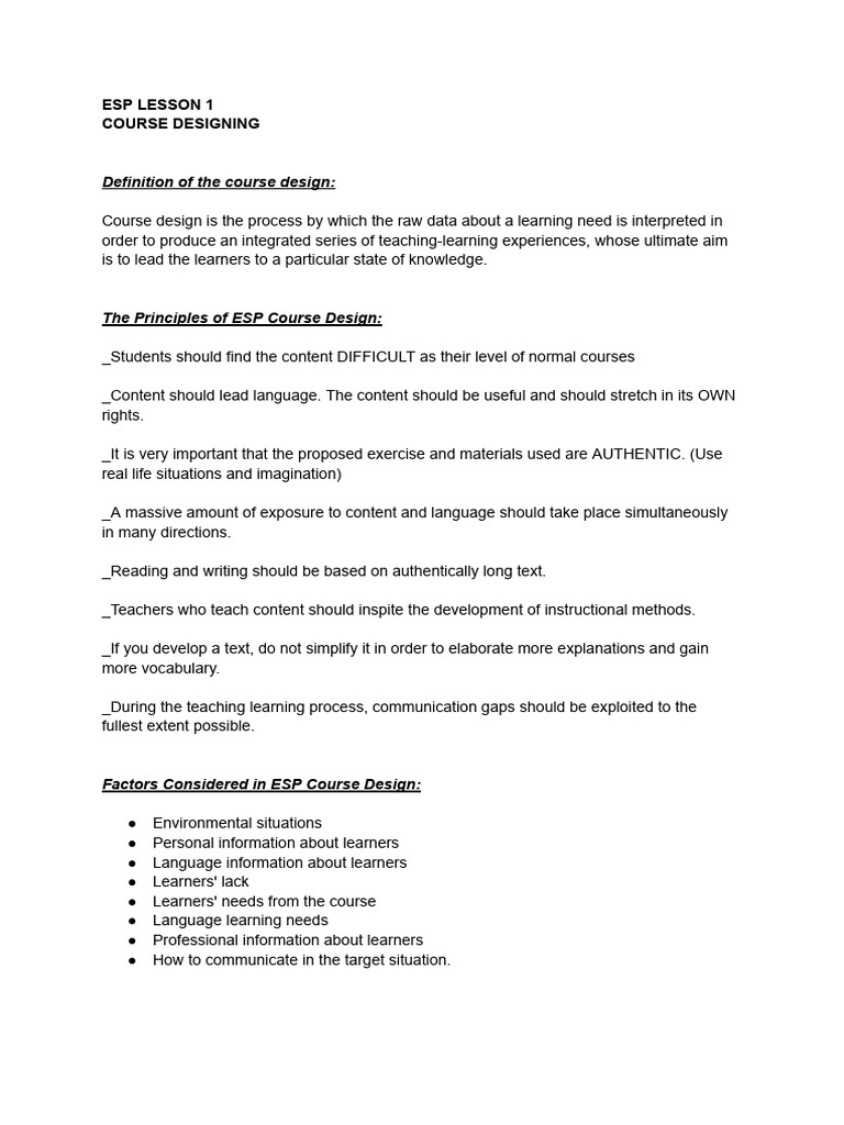 ESP Lesson 1 | PDF