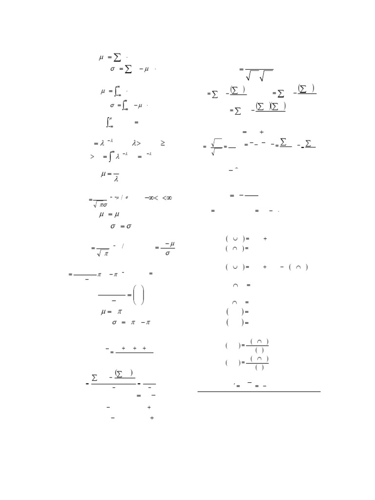 Midterm Formula Sheet | PDF | Descriptive Statistics | Statistical Theory