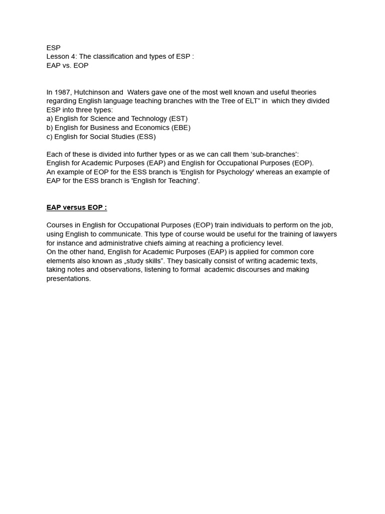 ESP Lesson 4 | PDF